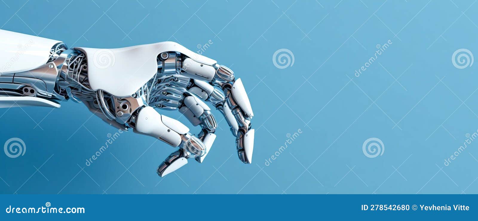 Robot Arm, Isolated on a Blue Background.Generative AI Stock ...