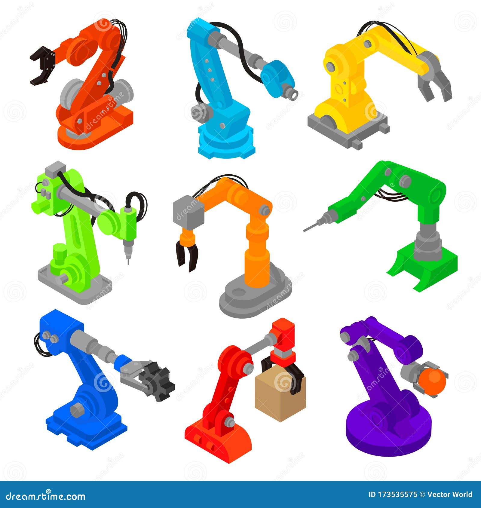 Robot Arm Isometric Vector Robotic Machine Technology Illustration ... Robot Arm Isometric Vector Robotic Machine Technology Illustration ...
