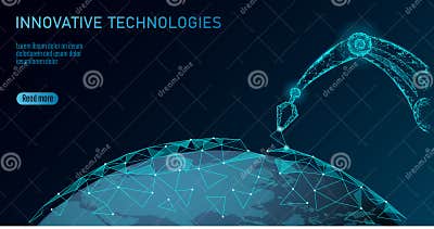 Robot Arm Low Poly Manipulator. Earth Ecology Construct Assembly ...