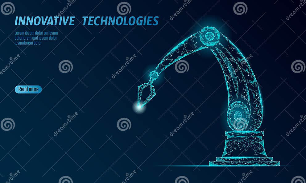 Robot Arm Low Poly Manipulator. Part Construct Assembly Triangle Shape ...