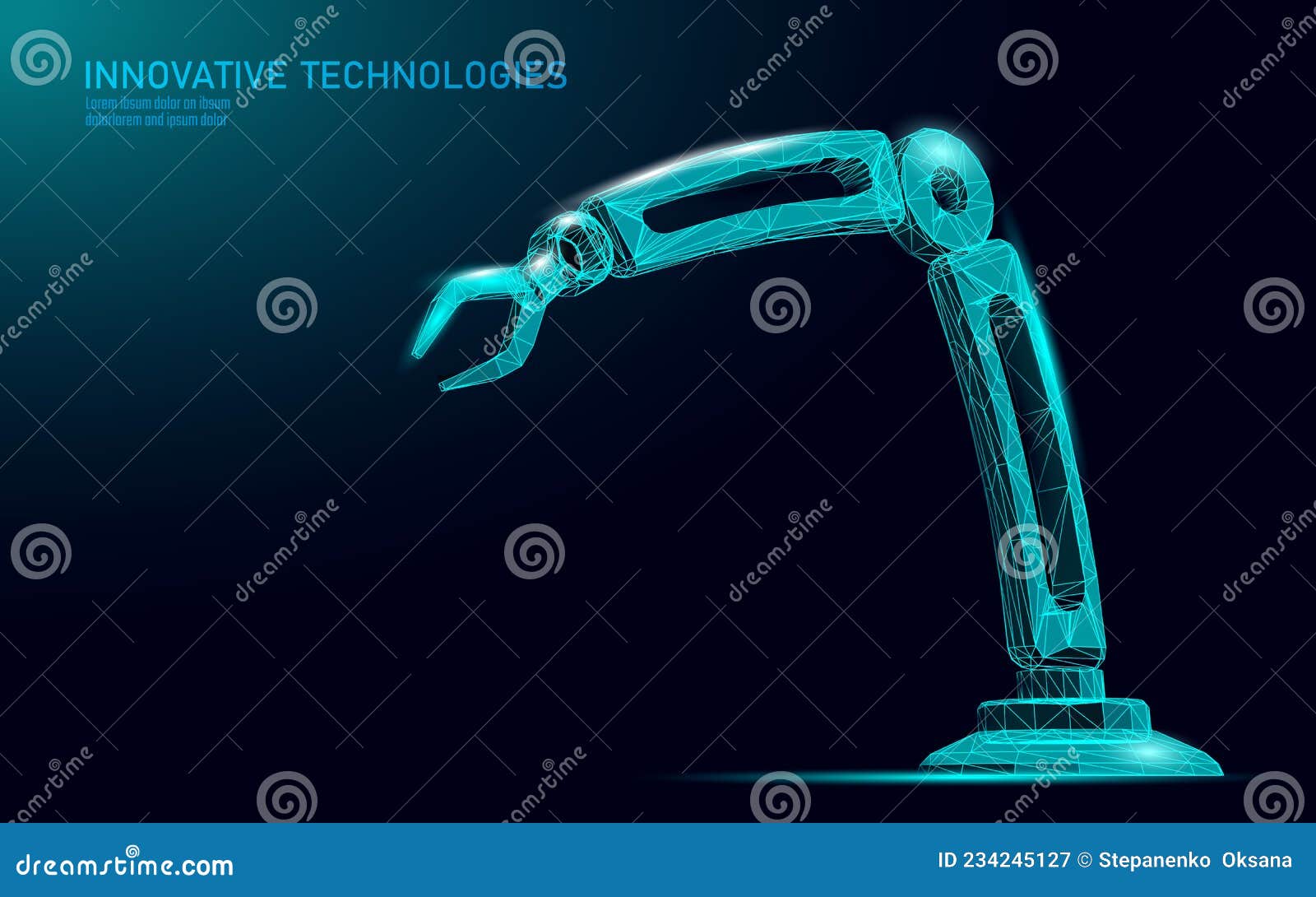 Robot Arm Low Poly Manipulator. Part Construct Assembly Triangle Shape ...