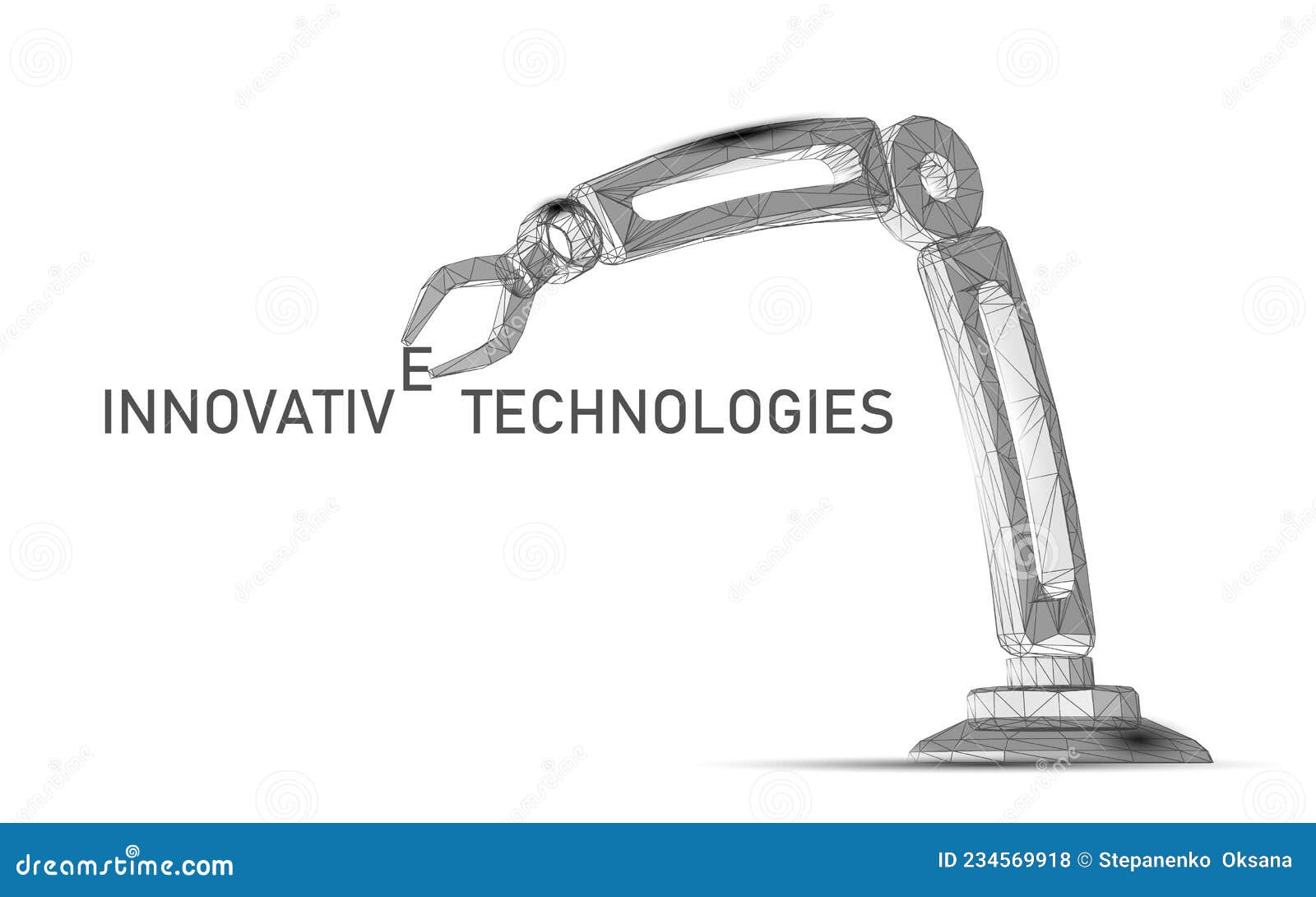 Robot Arm Low Poly Manipulator. Part Construct Assembly Triangle Shape ...