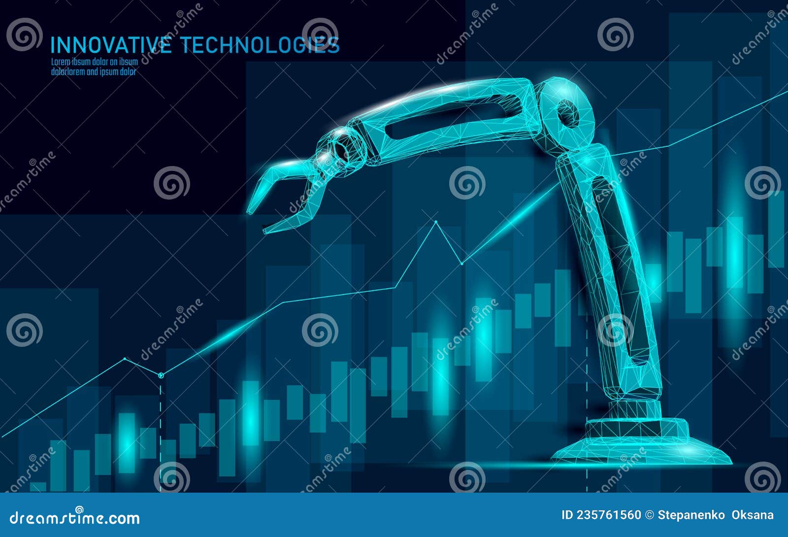 Robot Arm Low Poly Manipulator. Part Construct Assembly Triangle Shape ...