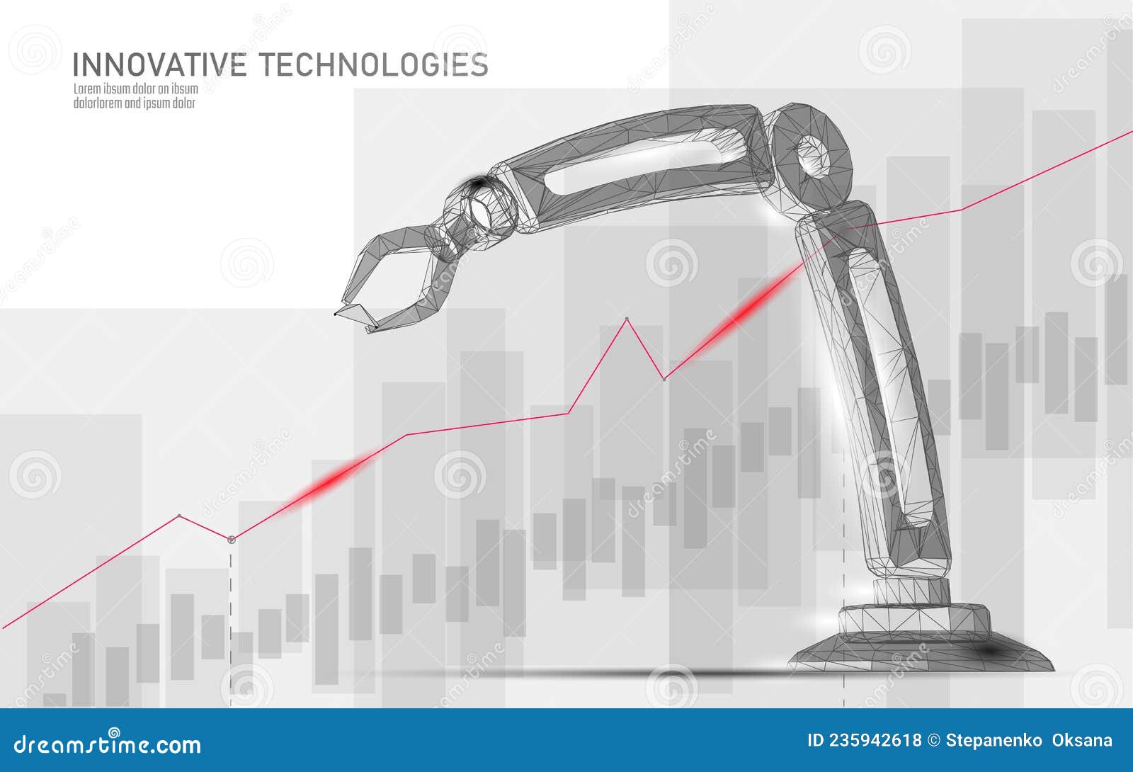 Robot Arm Low Poly Manipulator. Part Construct Assembly Triangle Shape ...