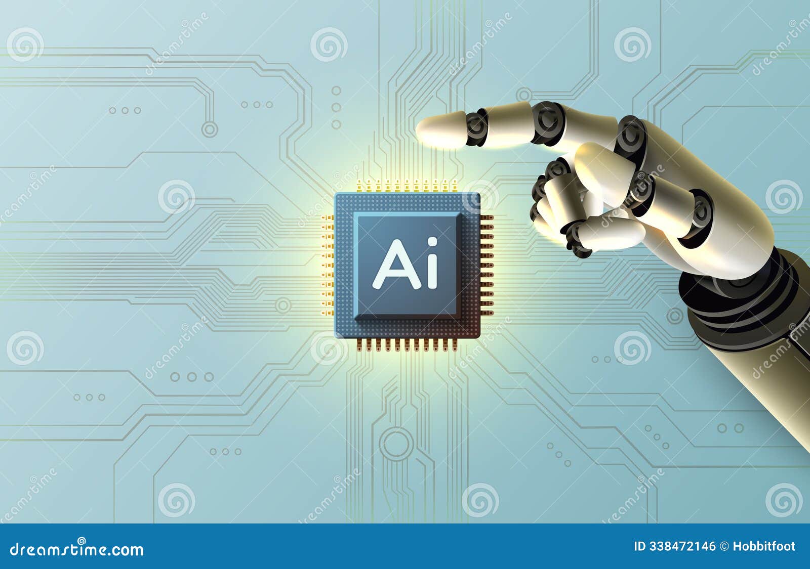 Robot Arm With Microchip Ai Processor Microprocessor Electronics