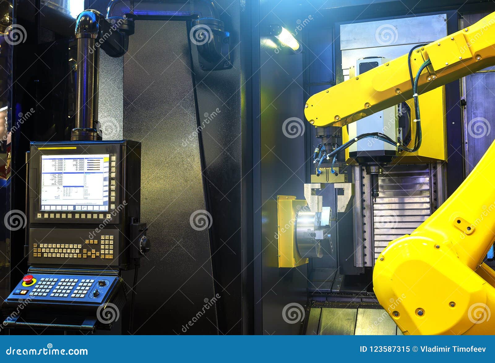 Robot Arm Motion Blur in Machine Tool Metalworking Process for Industry ...