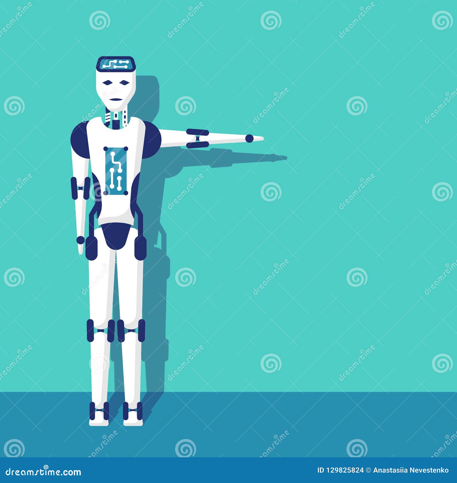 Robot Arm Pointing Direction Stock Vector - Illustration of icon, chat ...