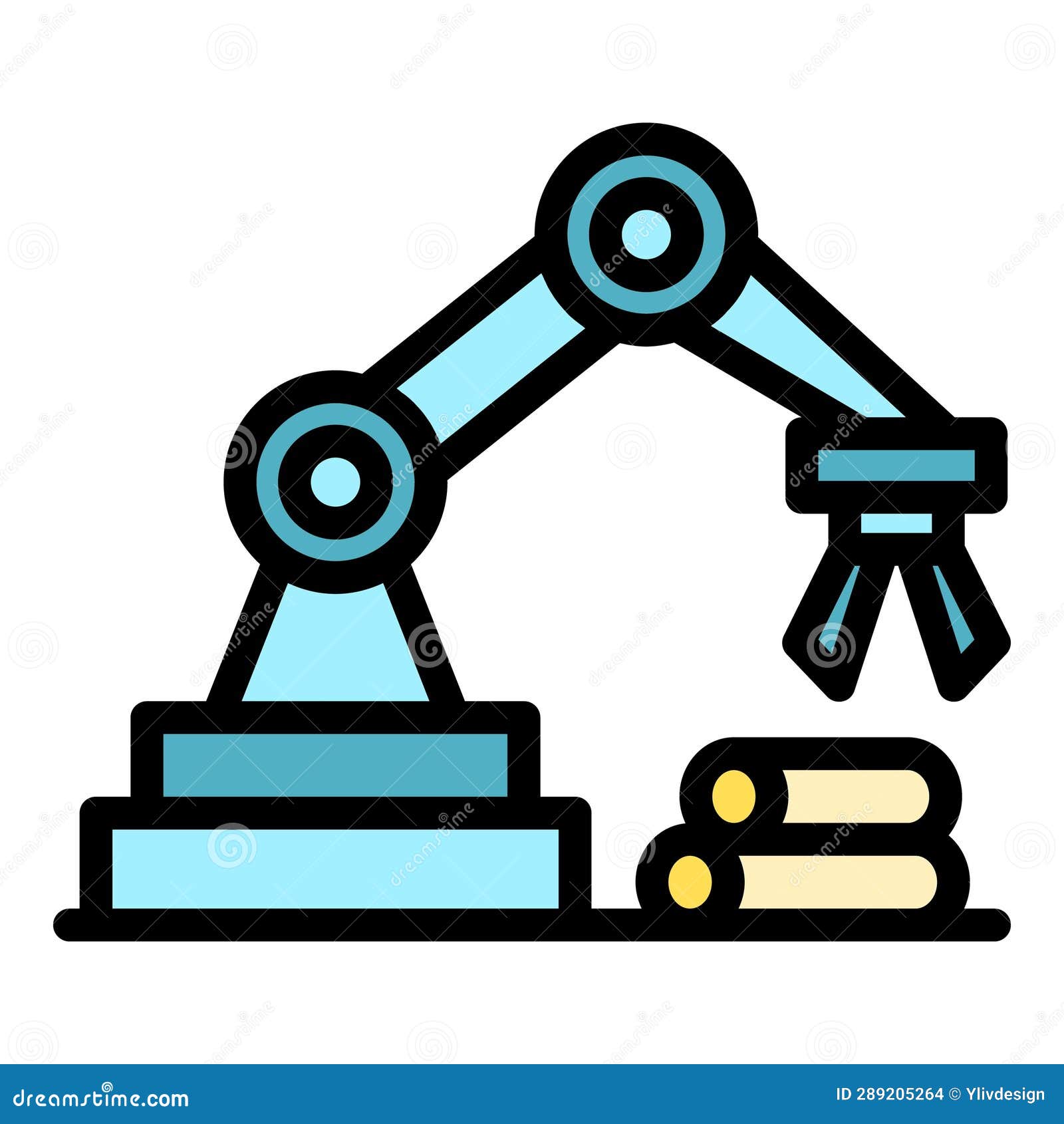 Robot Arm Production Icon Vector Flat Stock Vector - Illustration of ...