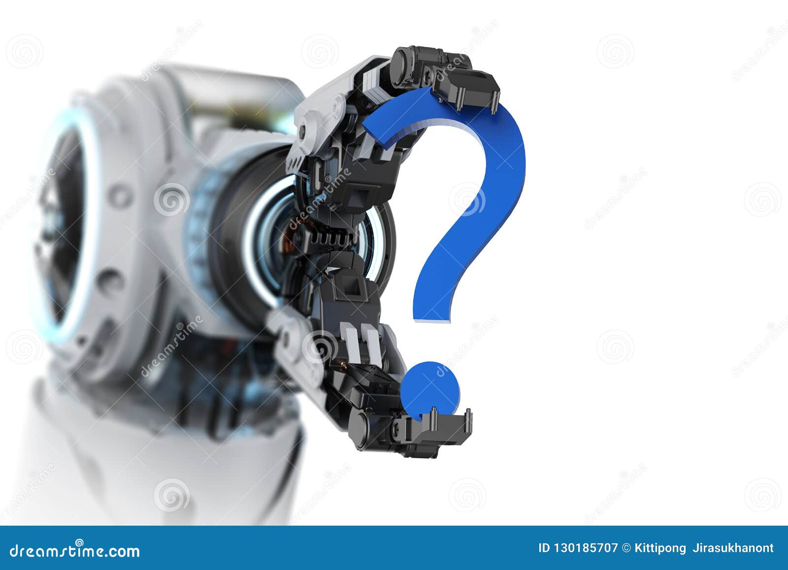 Robot Arm with Question Mark Stock Illustration - Illustration of ...