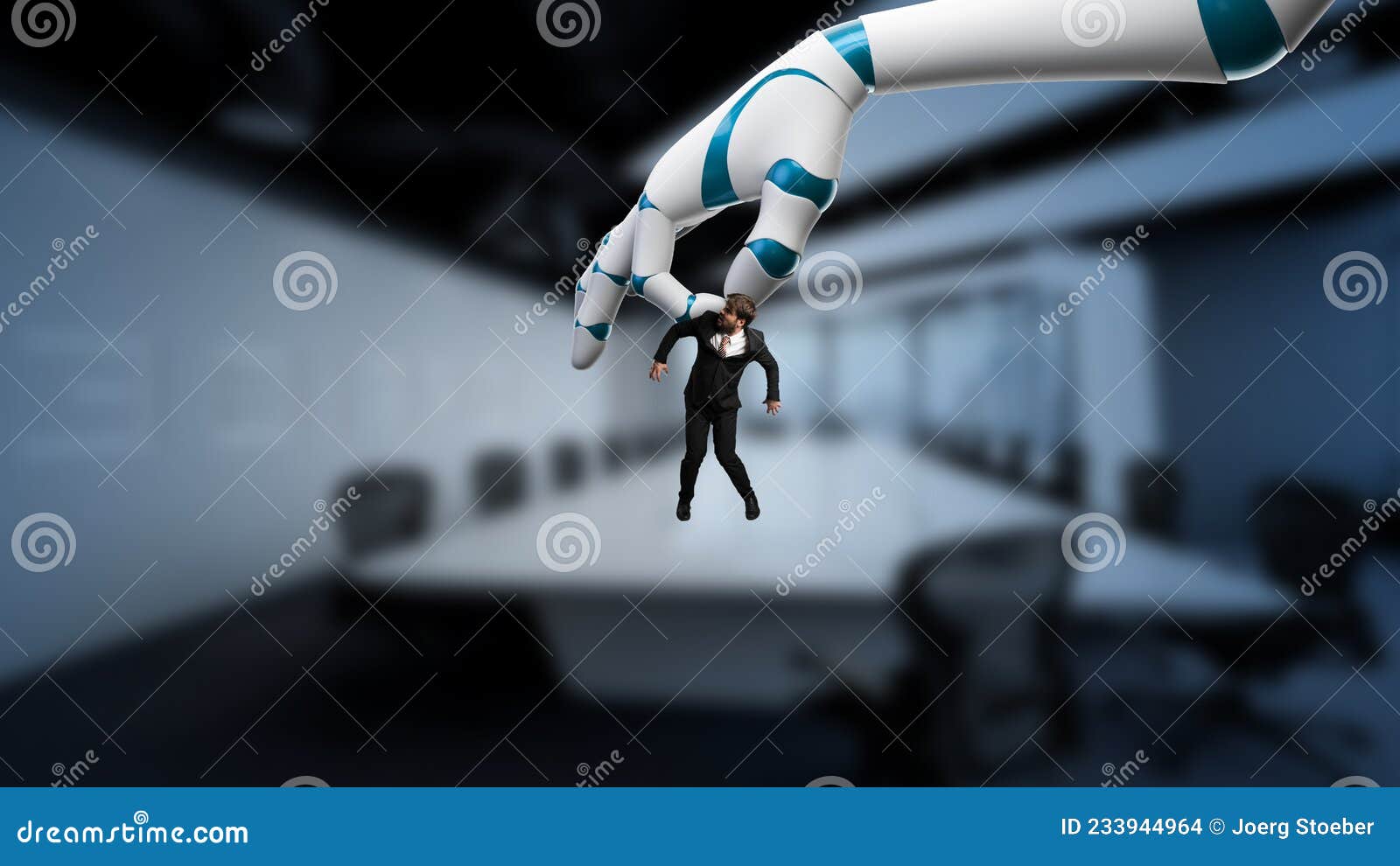 Robot Arm is Selecting an Employee Stock Photo - Image of online ...