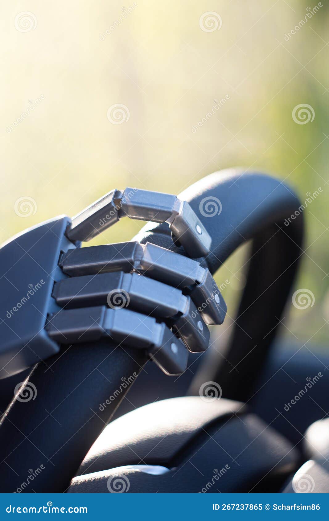 Robot Arm on a Steering Wheel Stock Image - Image of autonomous ...