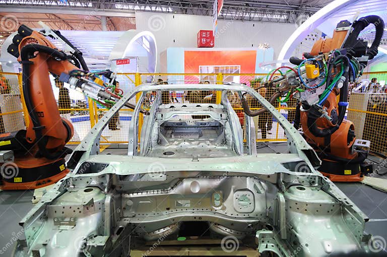 Robot Arm Used in Car Construction Editorial Stock Photo - Image of ...