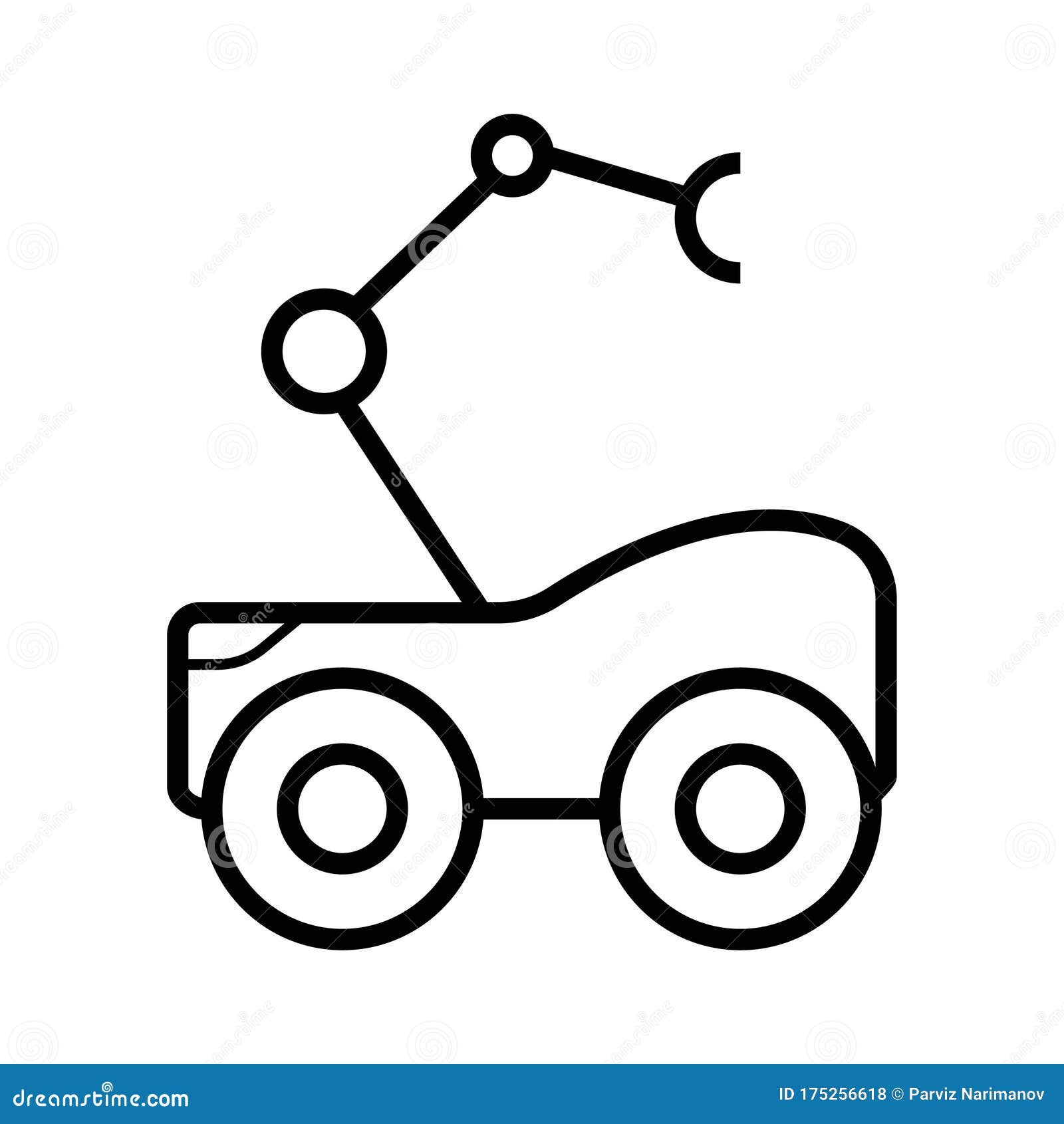 Robot Arm, Wheels Icon Vector Stock Illustration - Illustration of ...