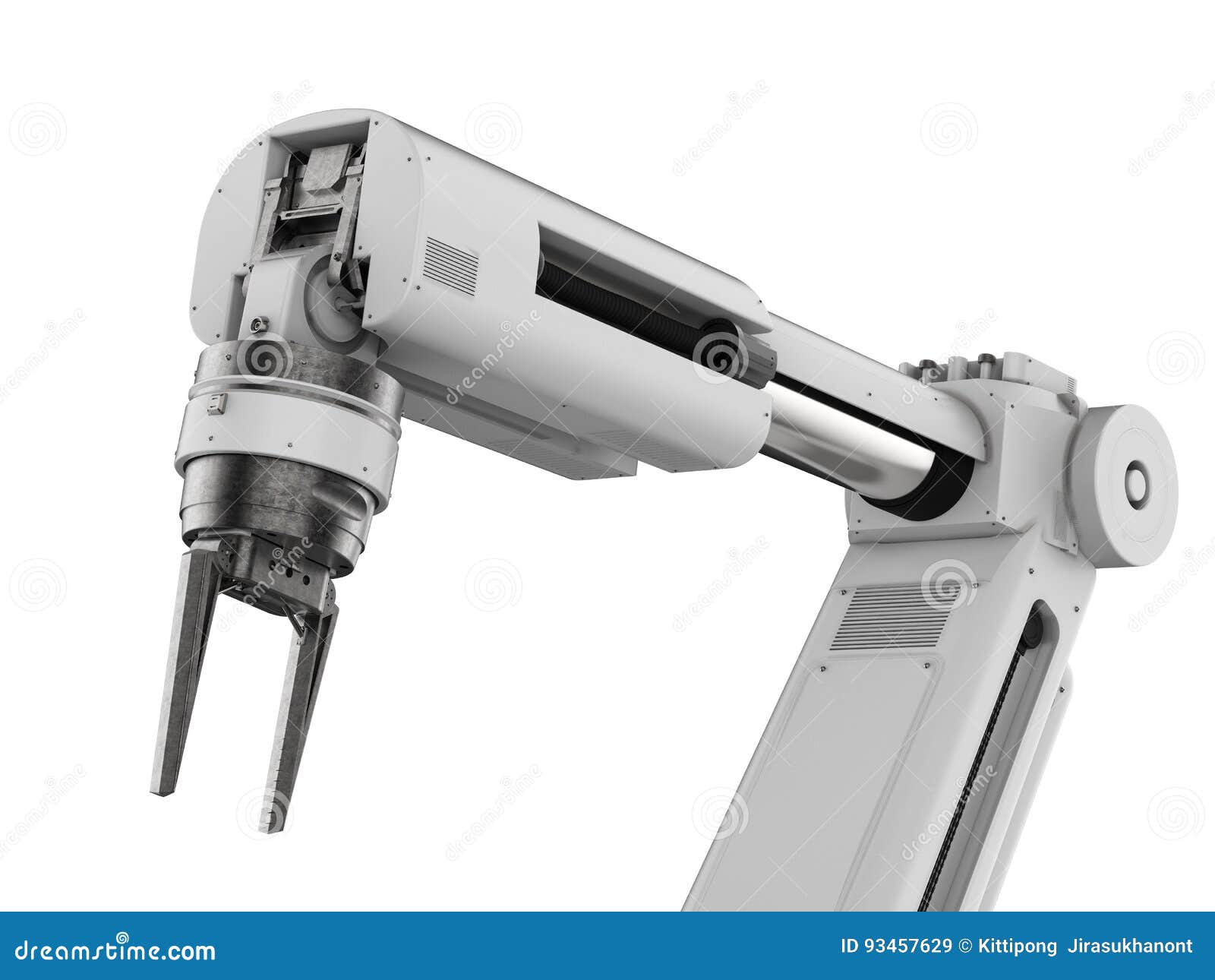 Robot Arm on White Background Stock Illustration - Illustration of ...