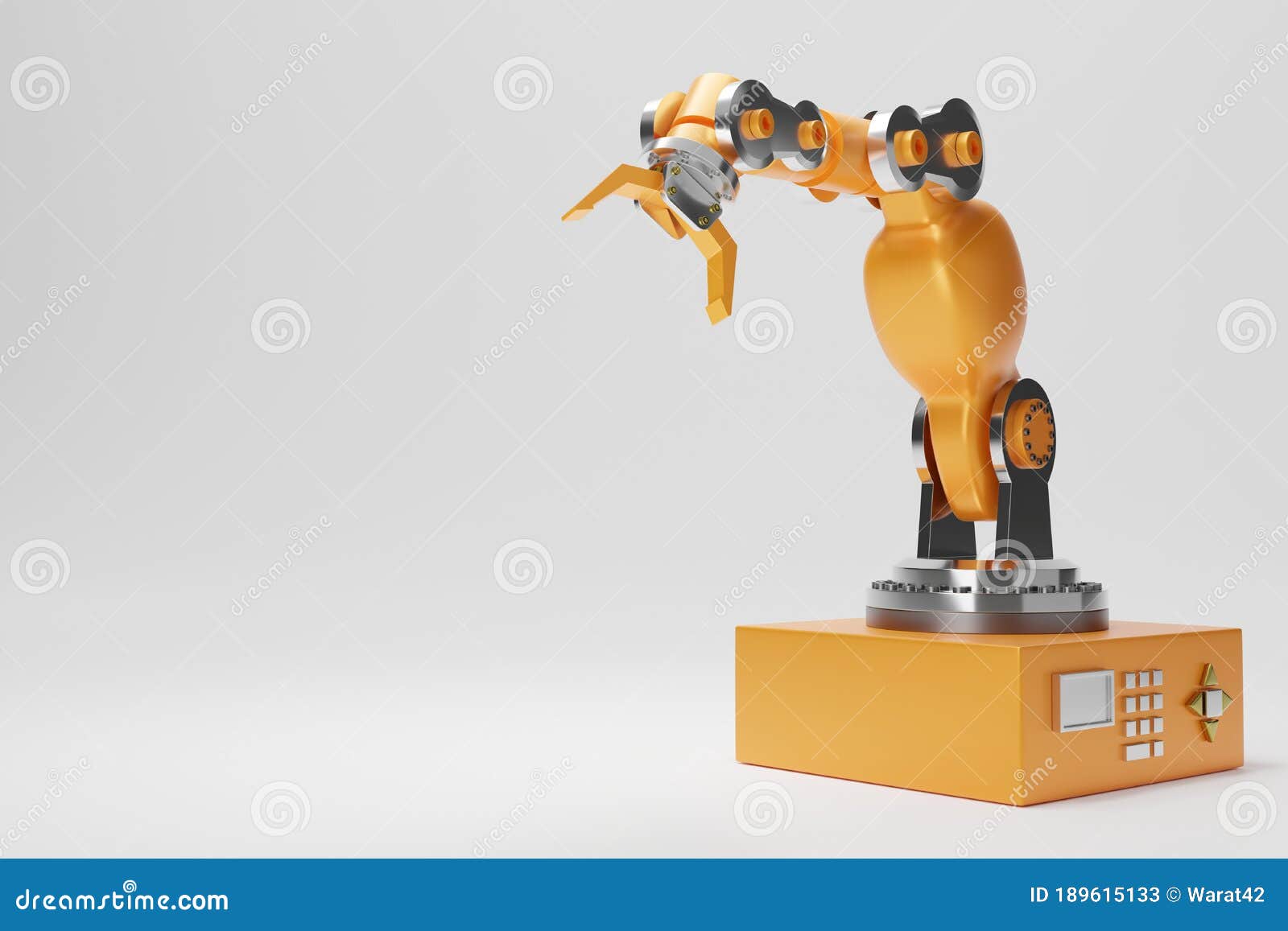 Robot Arm on White Background with 3d Rendering Stock Illustration ...