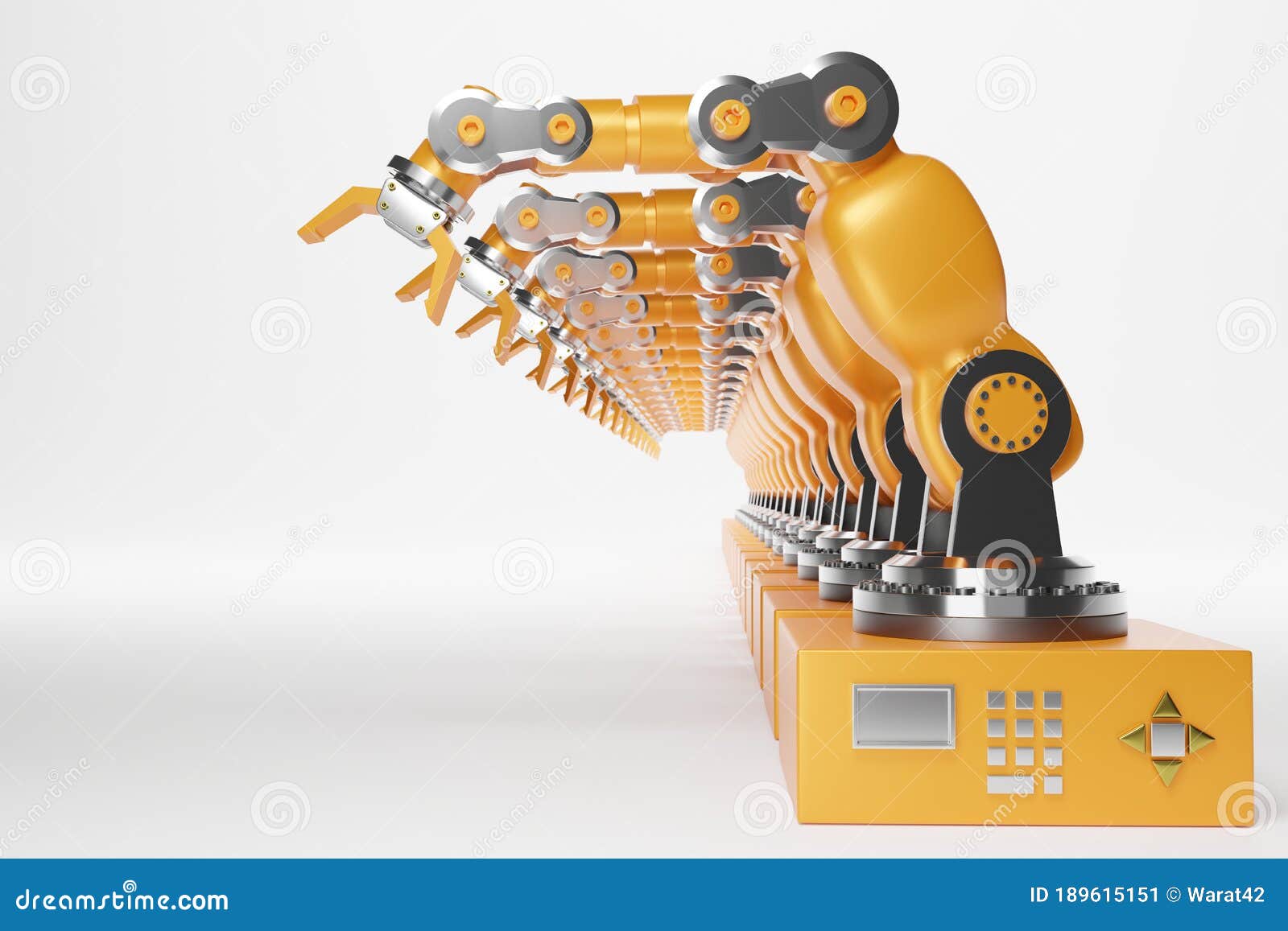 Robot Arm on White Background with 3d Rendering Stock Illustration ...