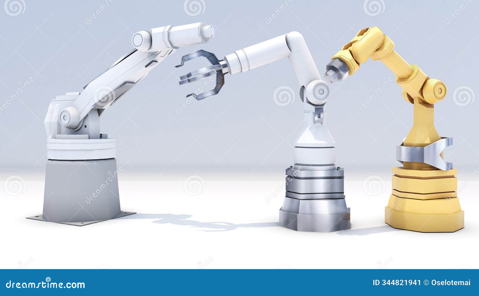 Robot Arm On A White Background, Robot Arm Technology In Various ...
