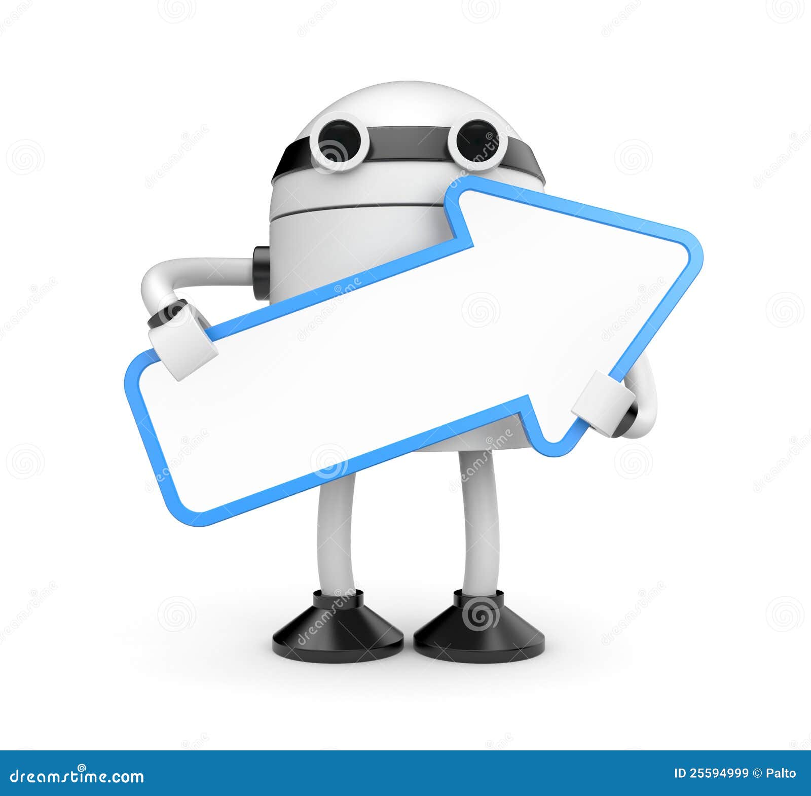 Robot with arrow stock illustration. Illustration of competition - 25594999