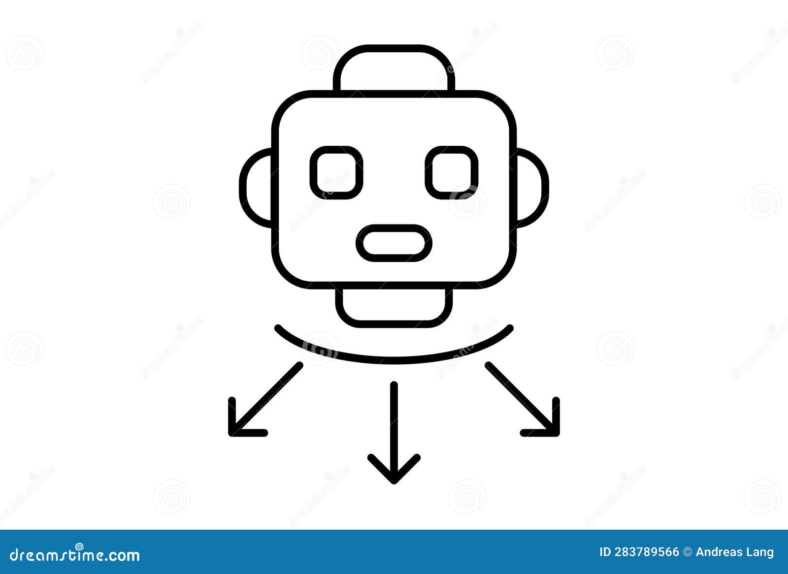 Robot Arrow Line Icon Website Symbol Artificial Intelligence Black Sign ...