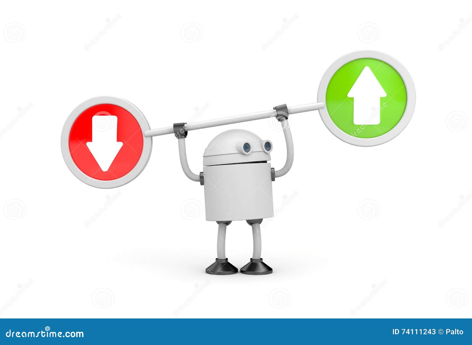 Robot with arrows stock illustration. Illustration of fall - 74111243