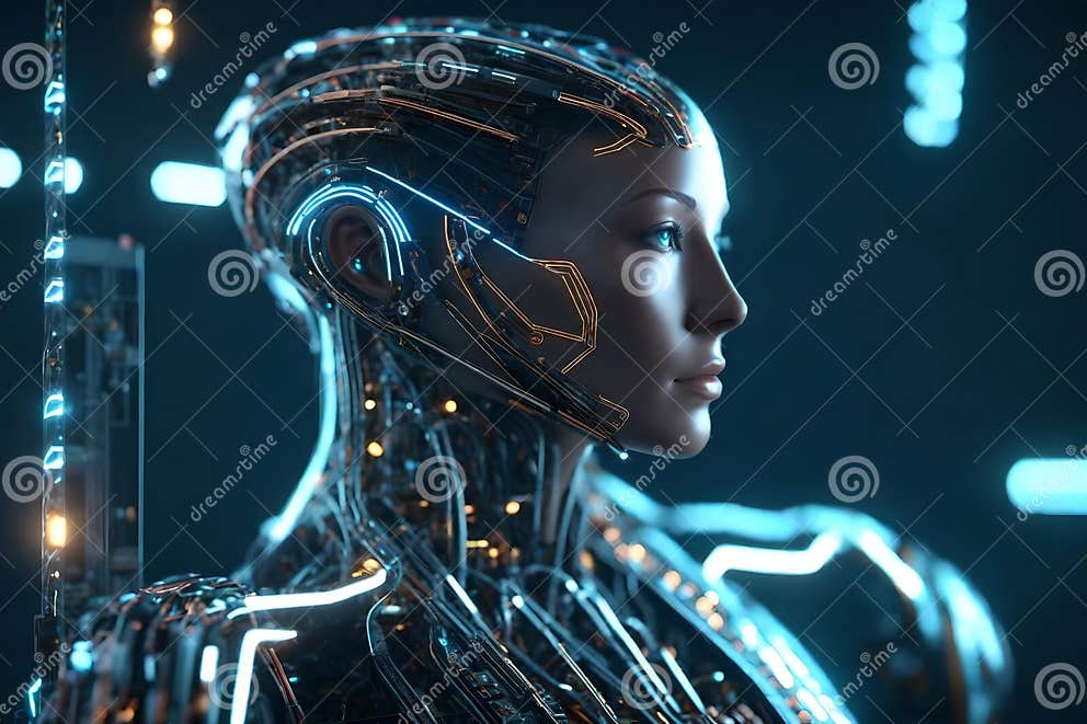 Robot, Artificial Intelligence, Close Up of a Robot - Generative AI ...