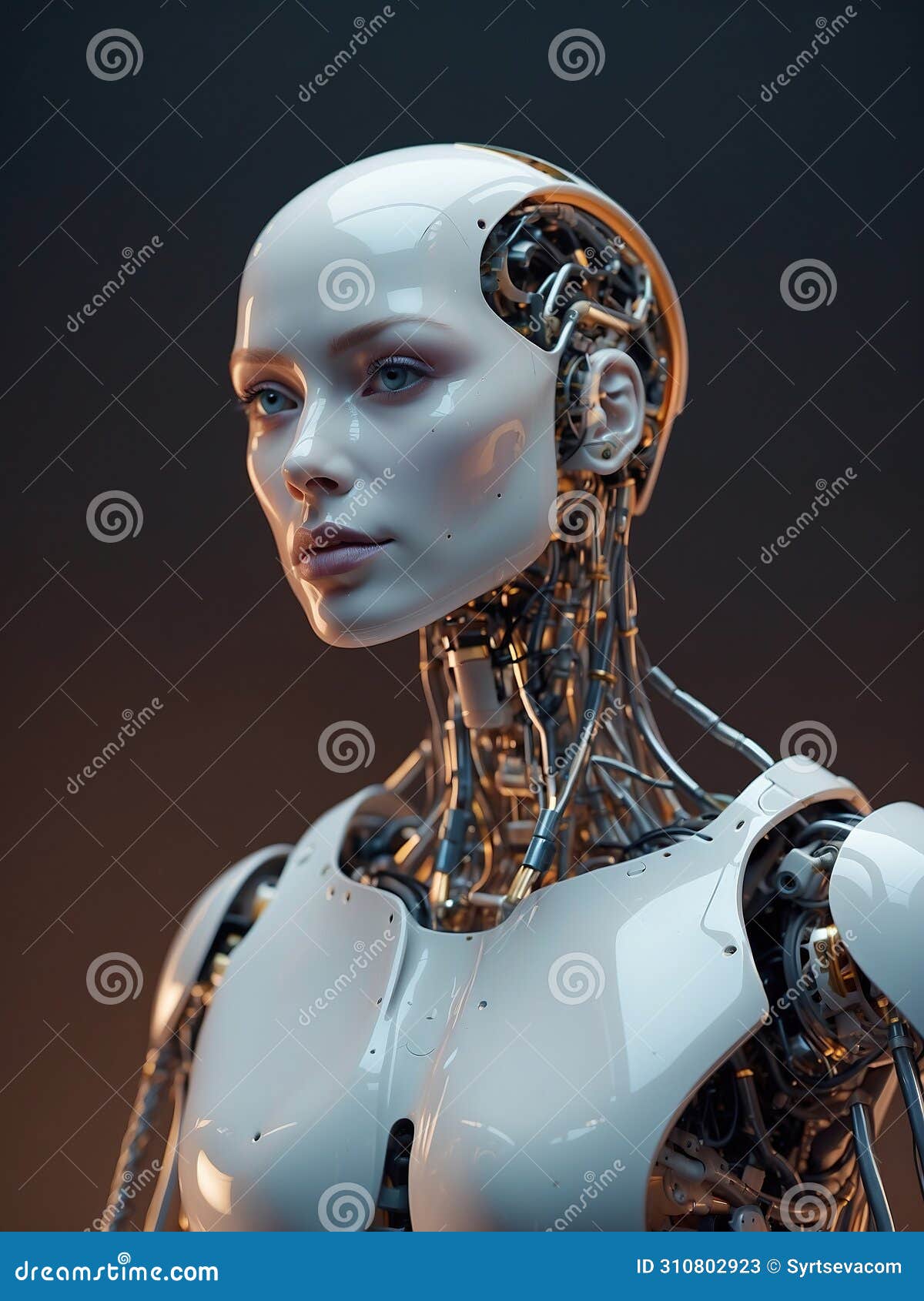 Robot, Artificial Intelligence in the Form of a Human Robot. Generative ...