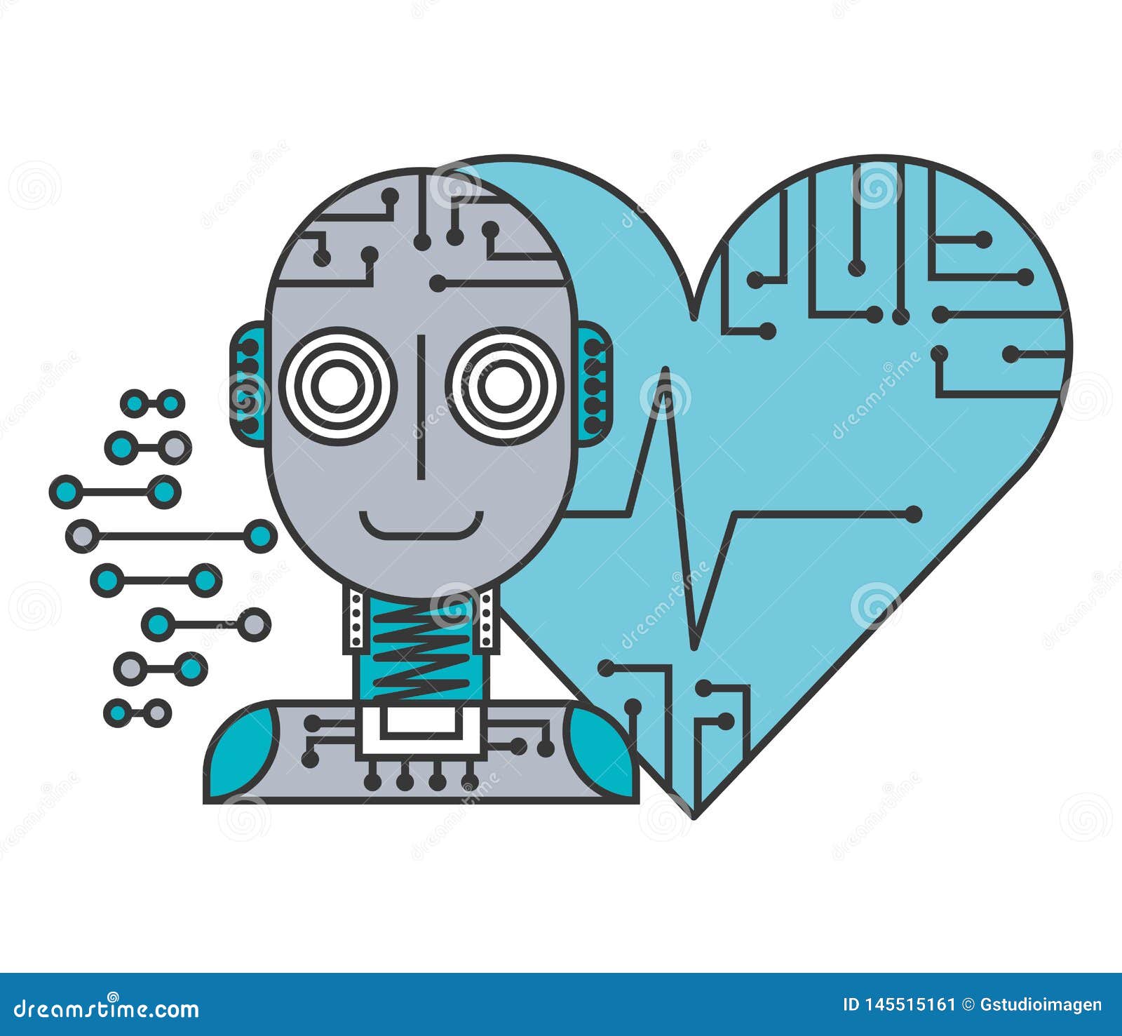 Robot Artificial Intelligence Heart Health Medical Stock Vector ...