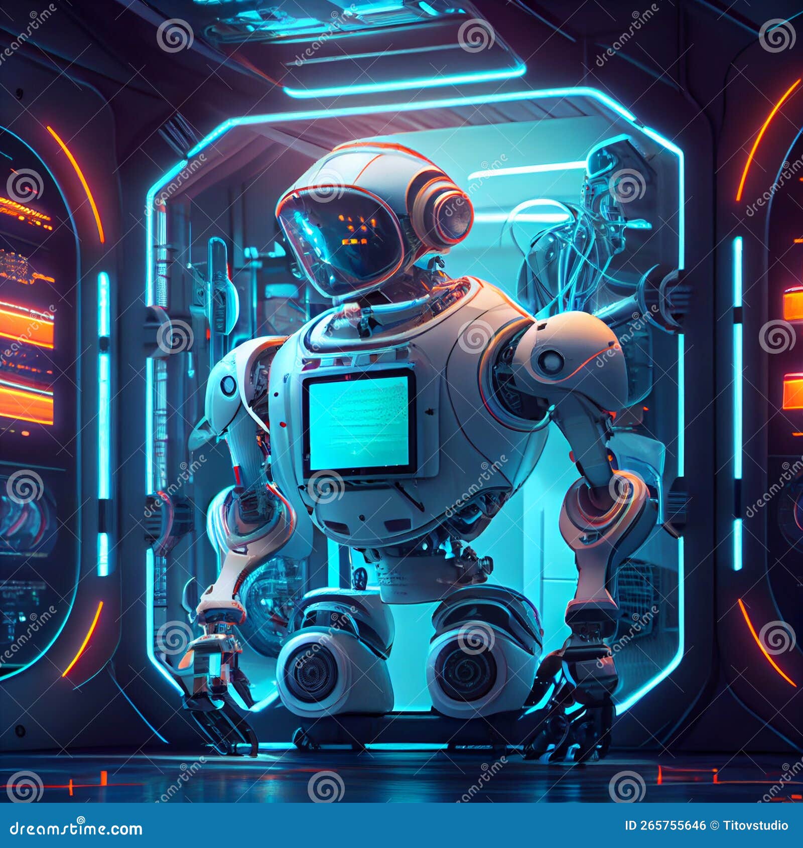 Robot with Artificial Intelligence in the Newest Space Laboratory Stock ...