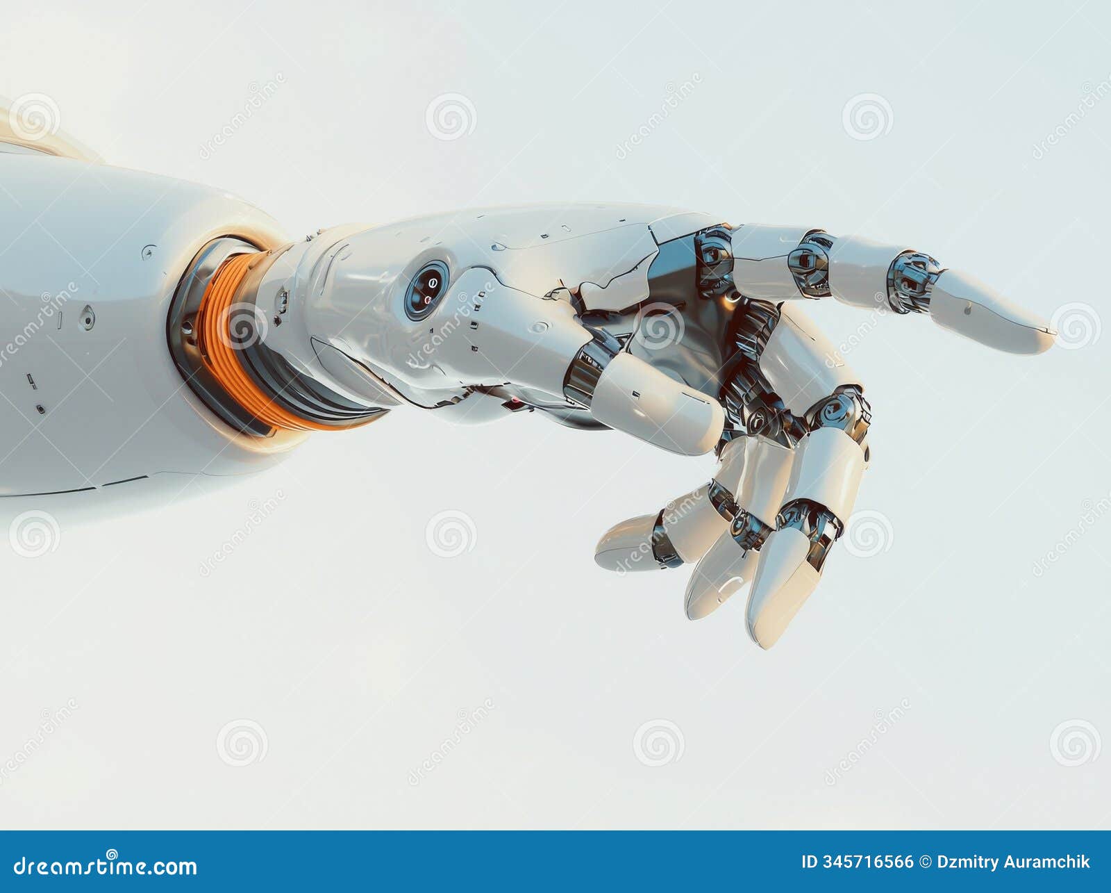 A Robot with Artificial Intelligence Pointing at a Point Stock Photo ...