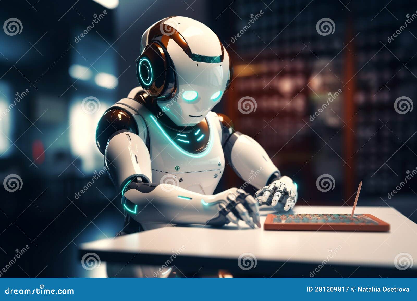 Robot Artificial Intelligence for Student Homework. Education, Future ...