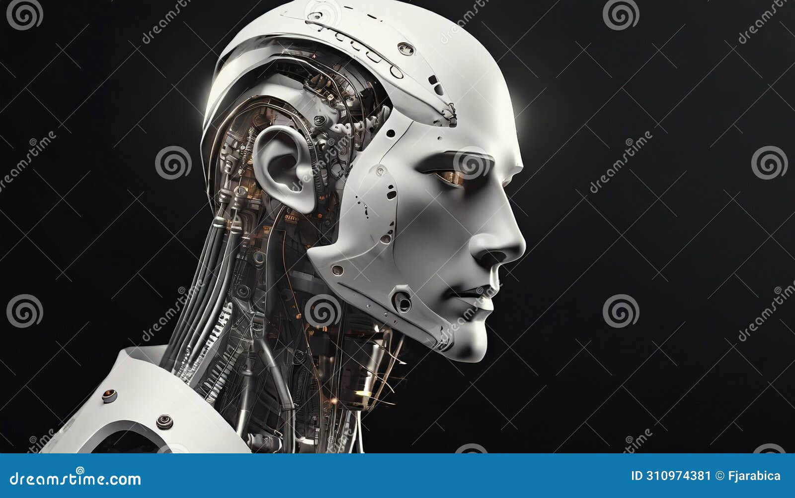 Robot with Artificial Intelligence Stock Illustration - Illustration of ...