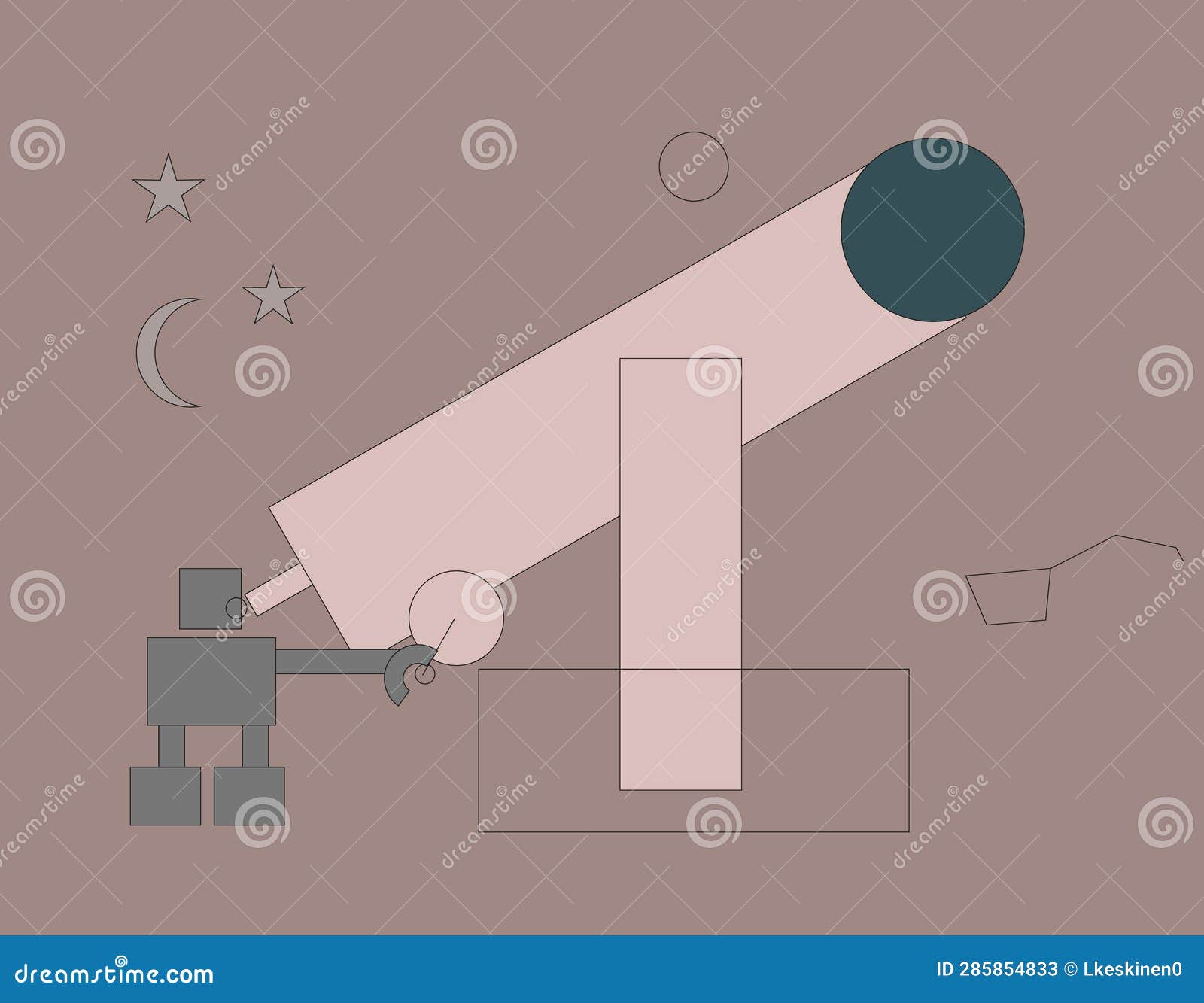 Robot Artificial Intelligence Watches Universe Stock Image ...