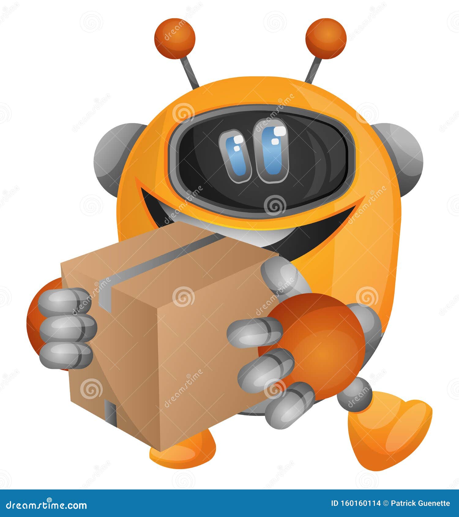 Robot As a Delivery Guy Illustration Vector Stock Vector - Illustration ...