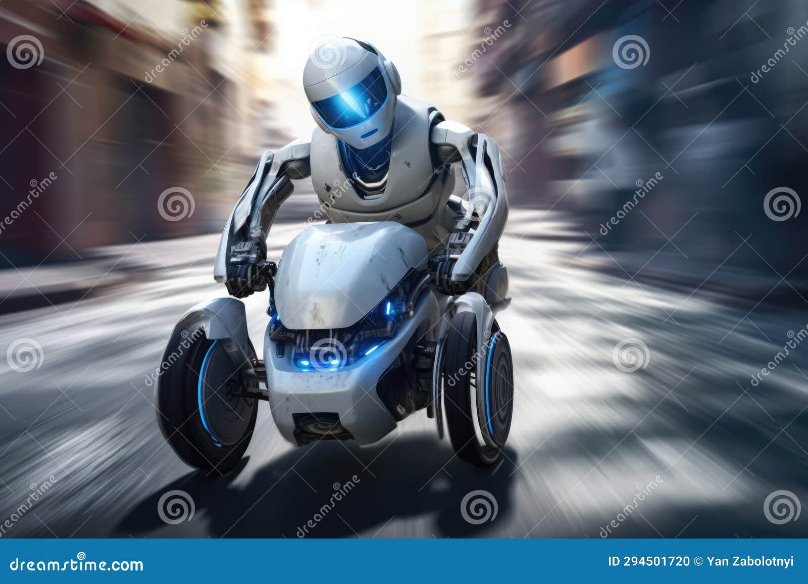 Robot As Human in Tricycle stock illustration. Illustration of ...