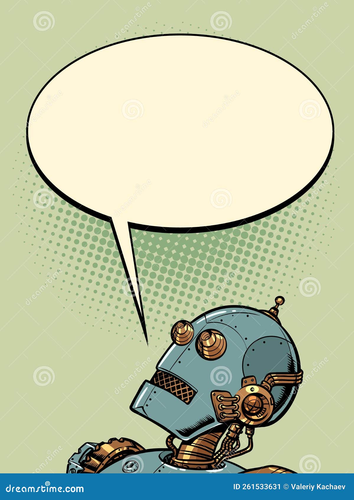 The Robot Asks a Question or Answers. Artificial Intelligence Dialogue ...