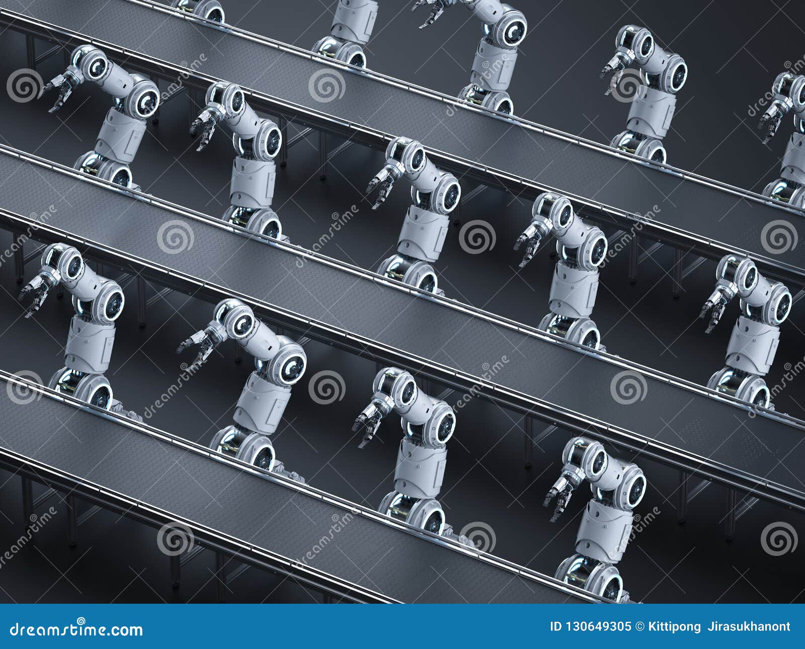 Robot assembly line stock illustration. Illustration of artificial ...