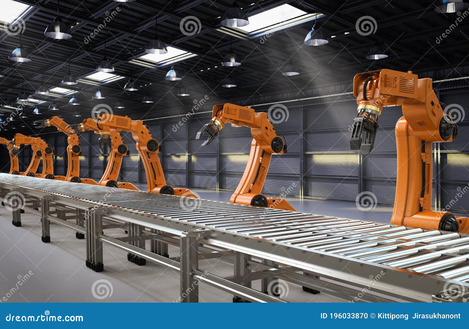 Robot assembly line stock illustration. Illustration of automation ...