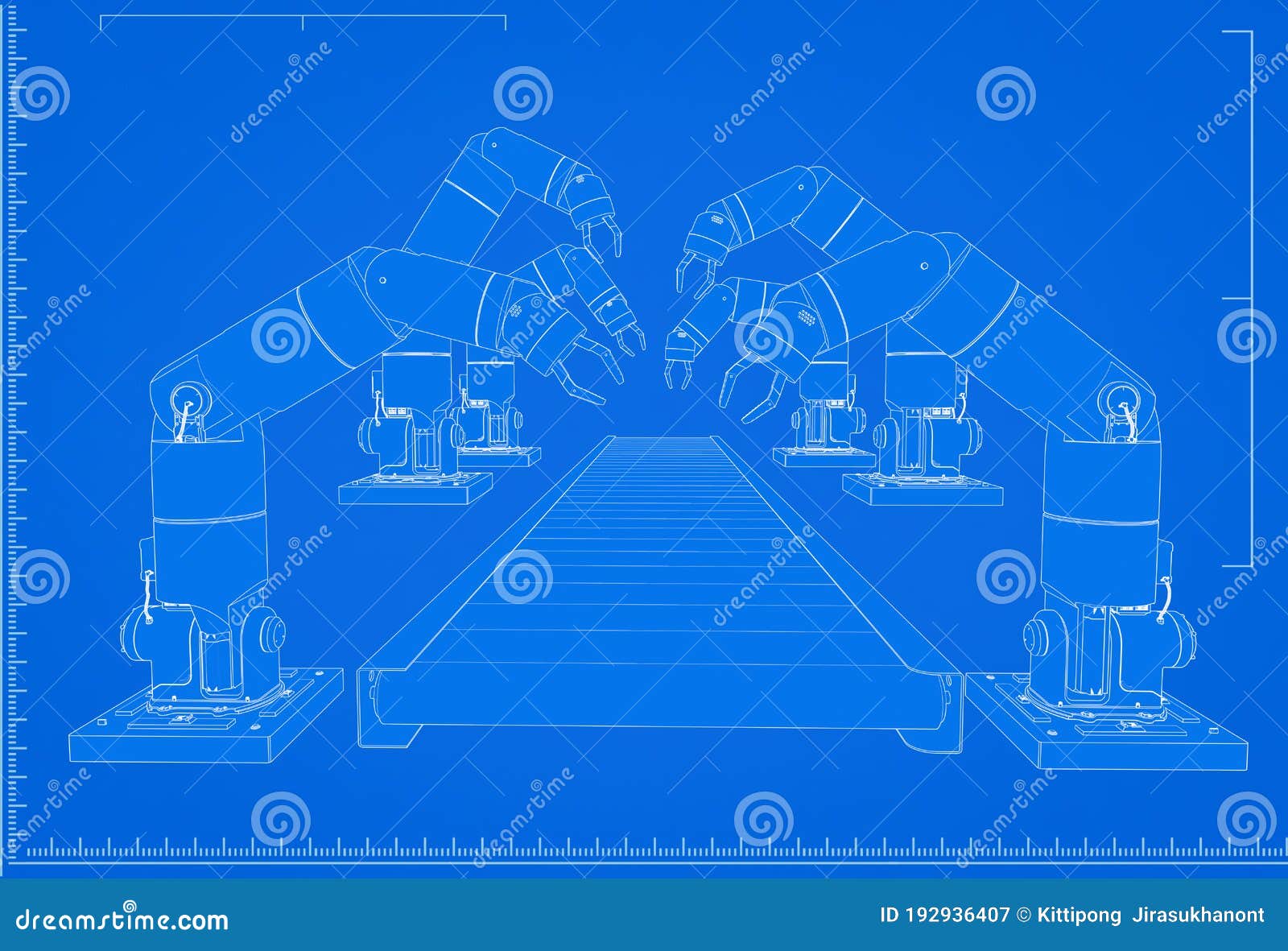 Robot Assembly Line Blueprint Royalty-Free Stock Photography ...