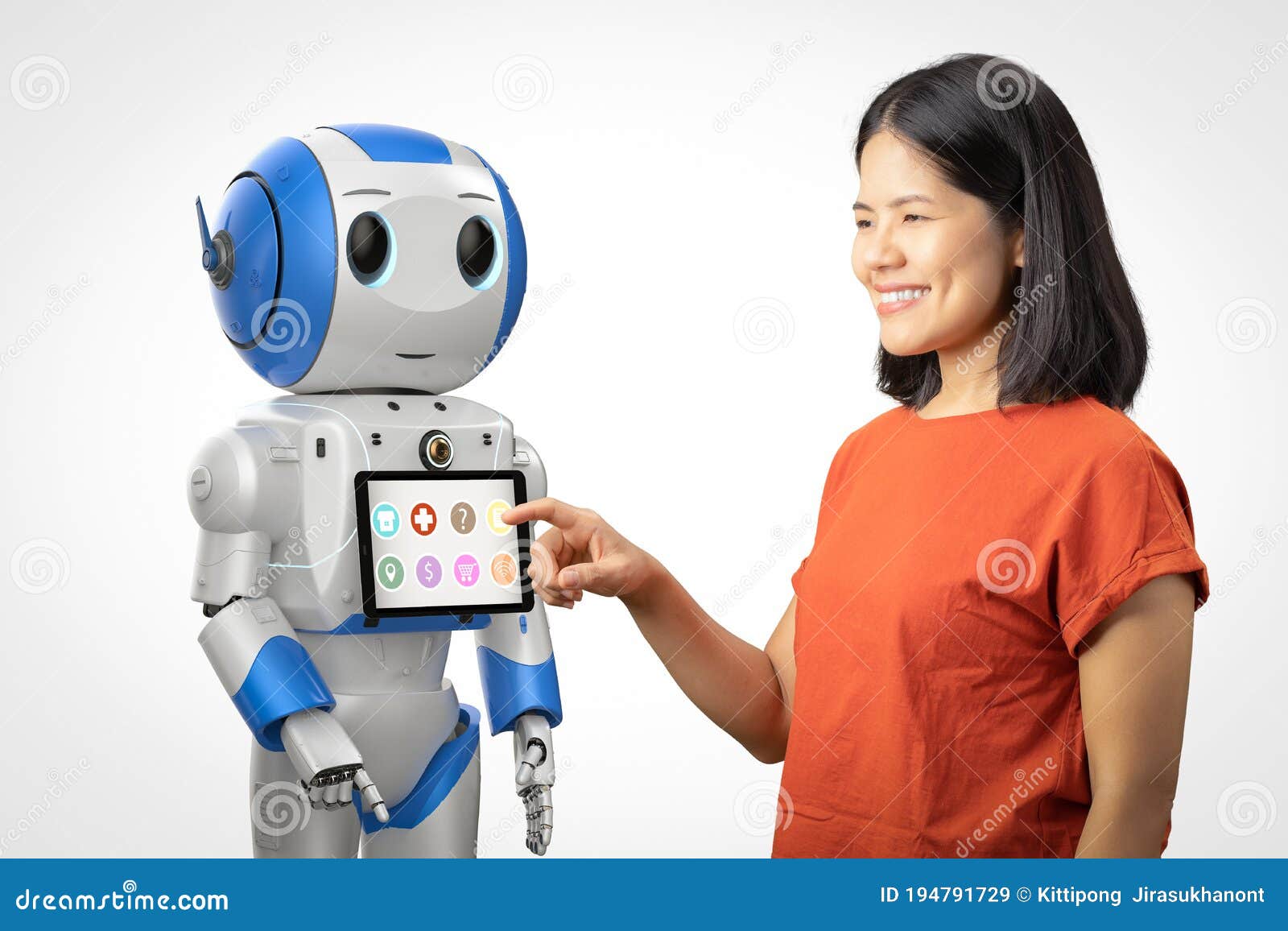 Robot assistant concept stock image. Image of robot - 194791729