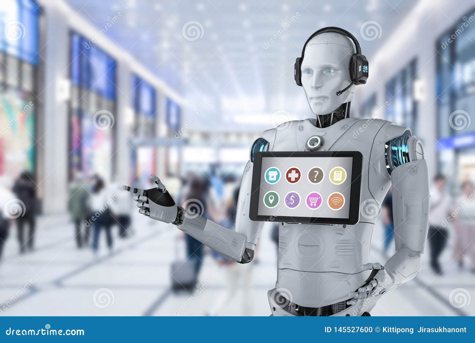 Robot Assistant Discussing With Woman Detection And Identification ...