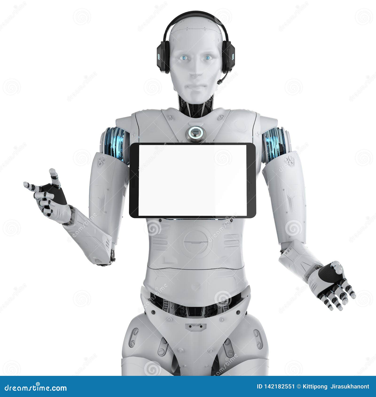 Robot assistant concept stock illustration. Illustration of hotline ...
