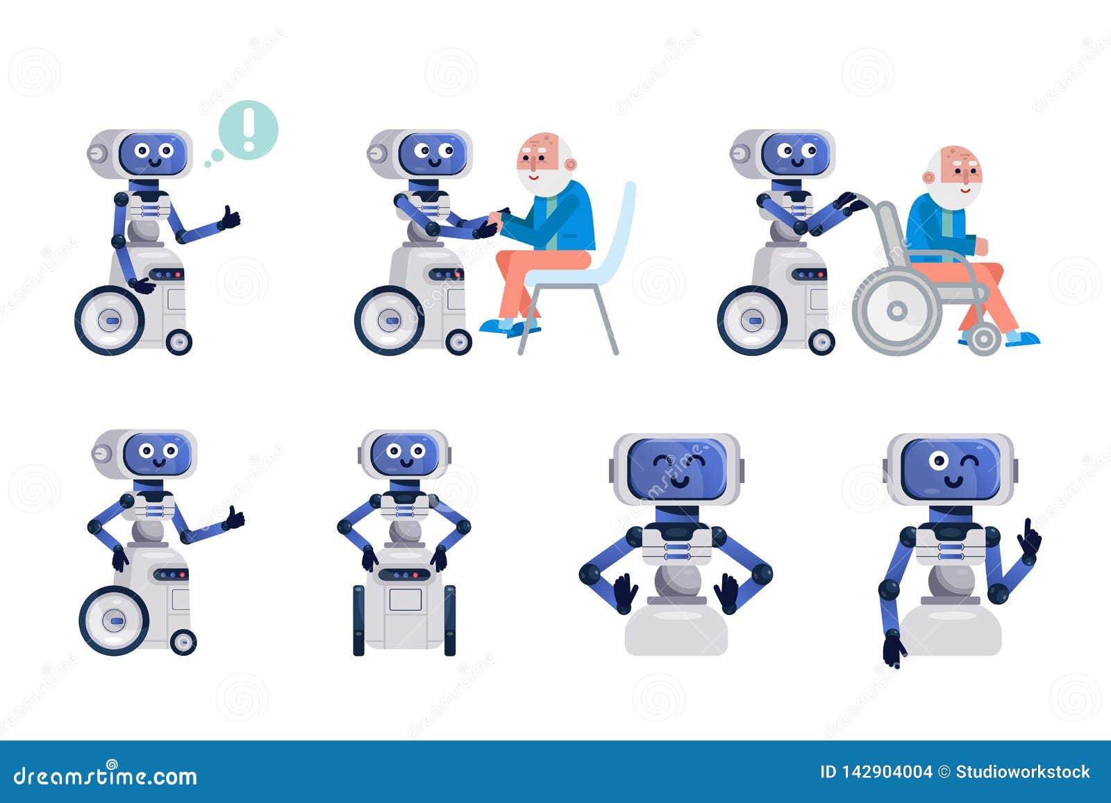Robot assistant isolated. stock vector. Illustration of chat - 142904004