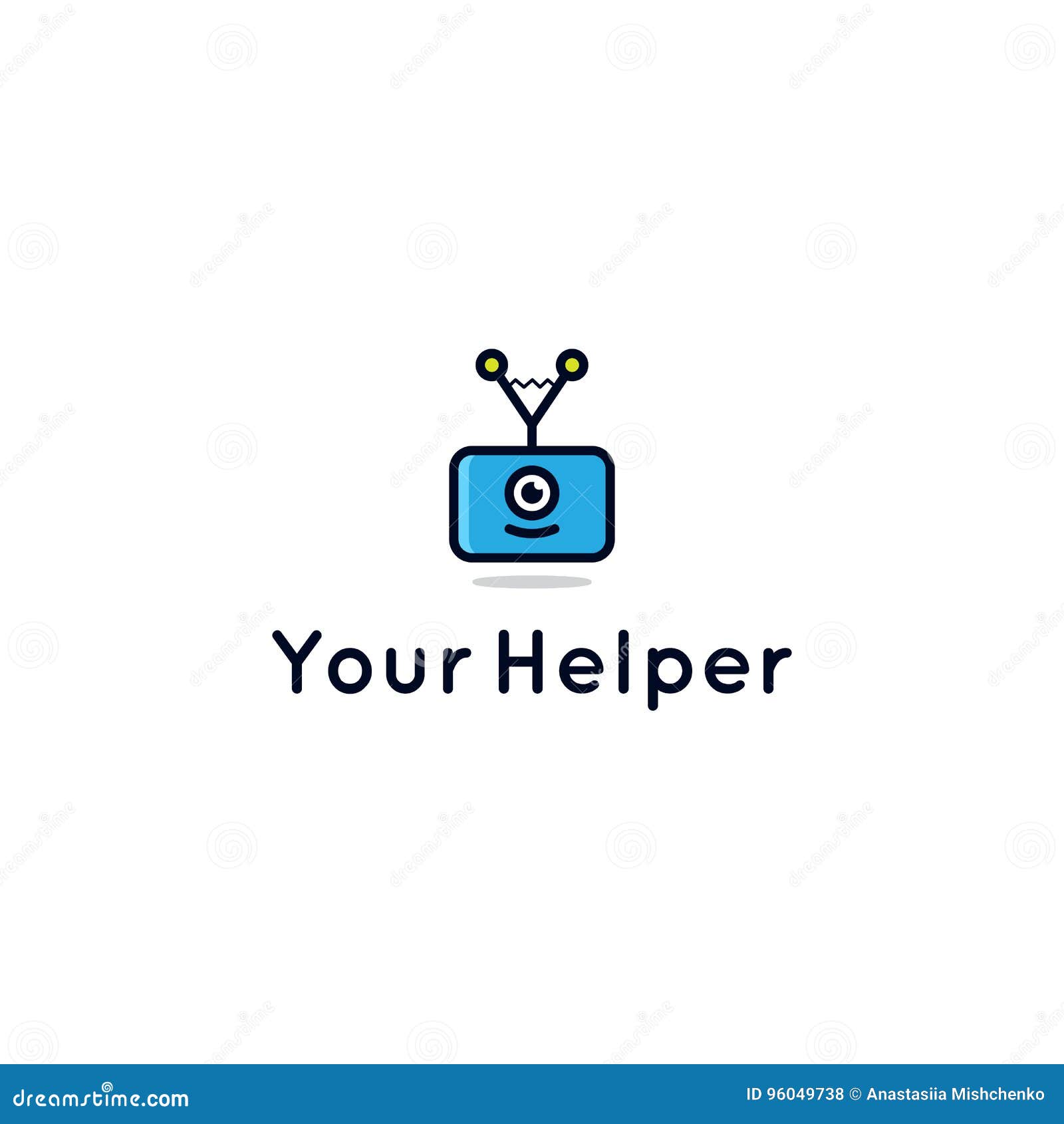 Robot Assistant Logo for Consulting or Help Center. Stock Vector ...