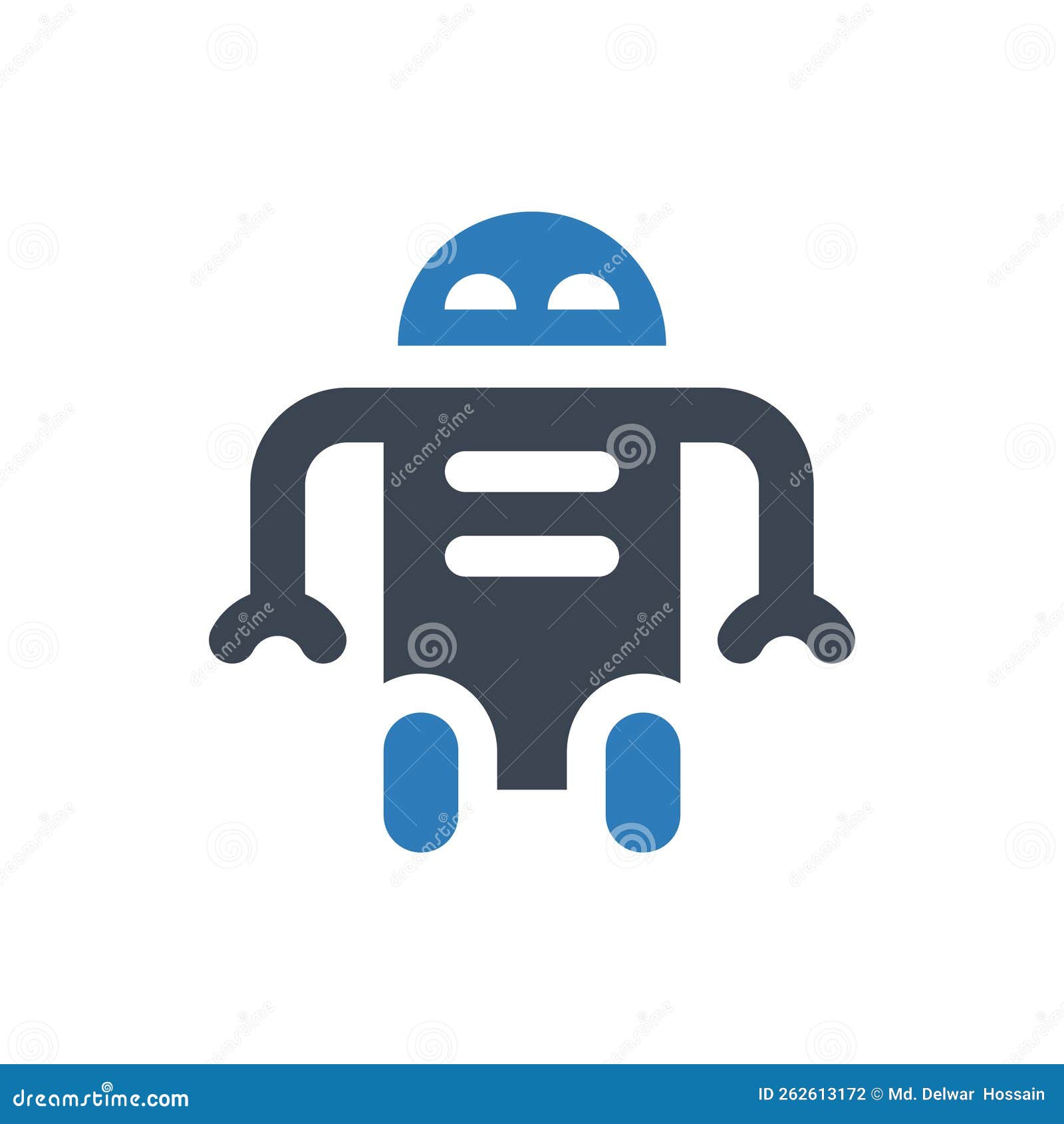 Robot assistants icon stock vector. Illustration of interactive - 262613172