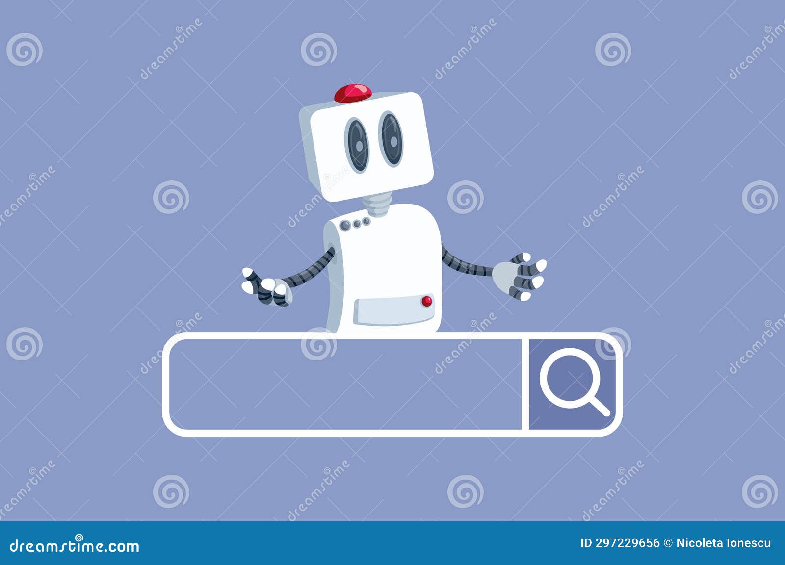 Robot Assisted Web Search Browser Interface Vector Cartoon Stock Vector ...