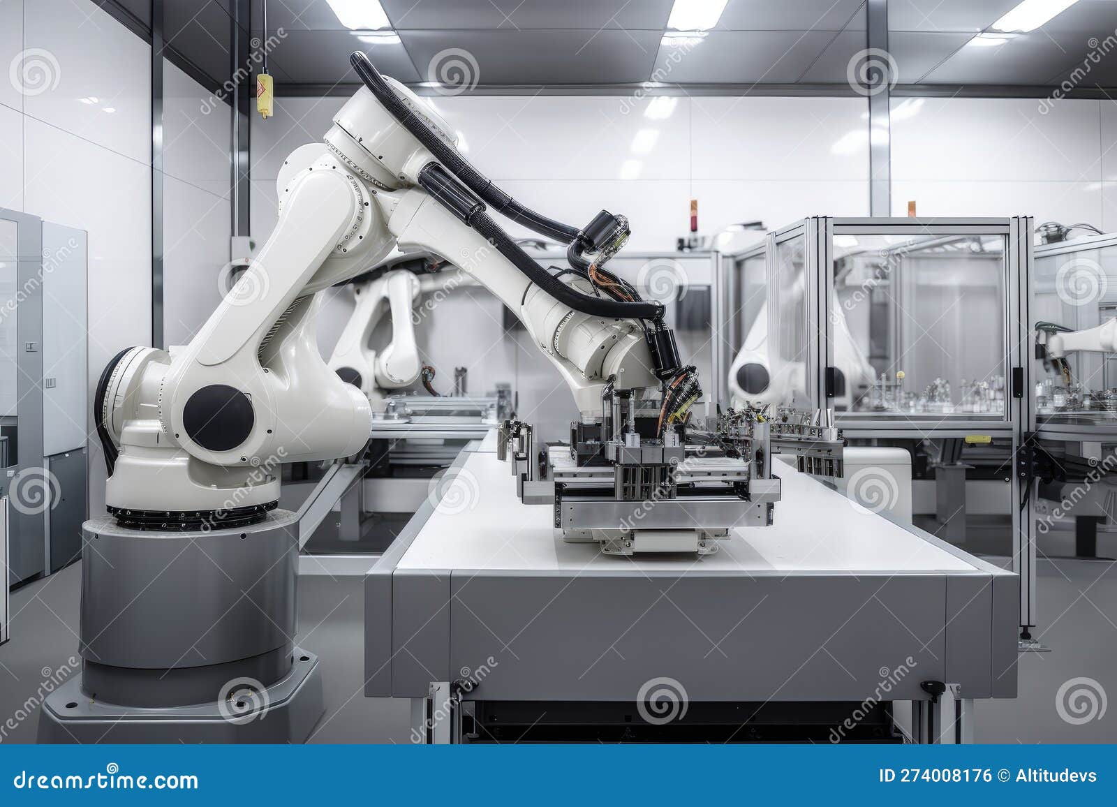 Robot Assisting Disabled Man At Hospital Reception Modern Clinic Hall ...