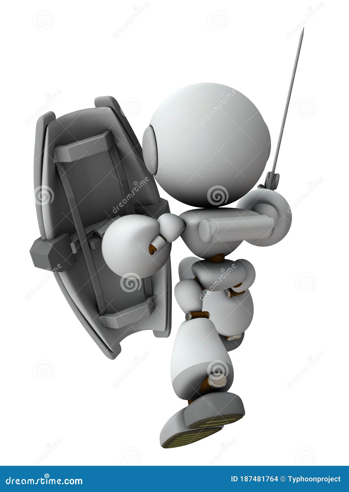A Robot that Attacks with a Big Sword. Stock Illustration ...