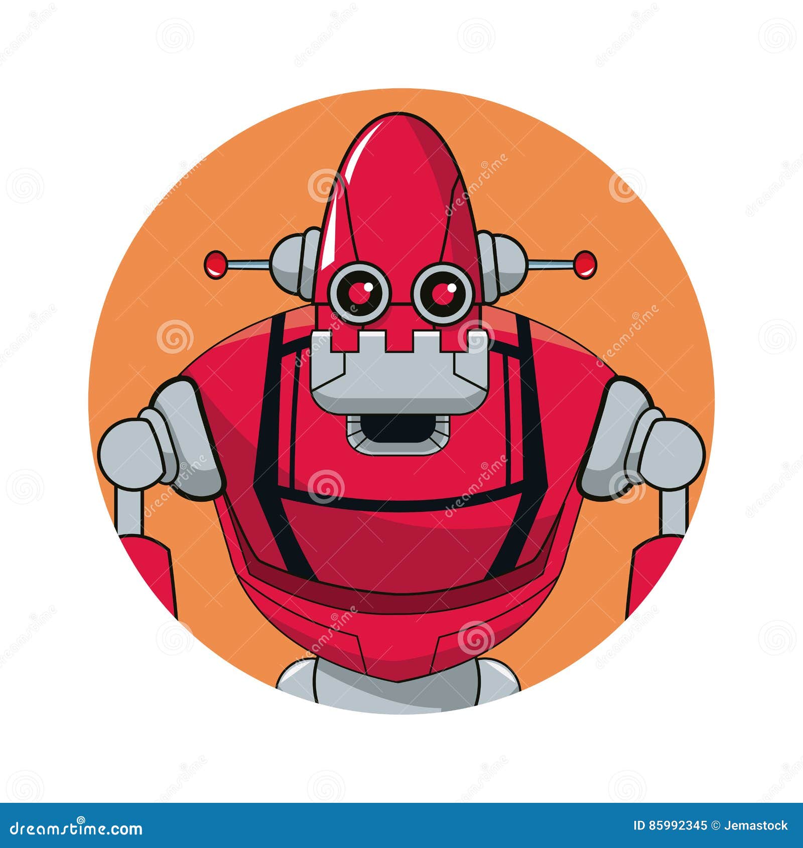 Robot Automation Circle Icon Stock Vector - Illustration of auto, flat ...