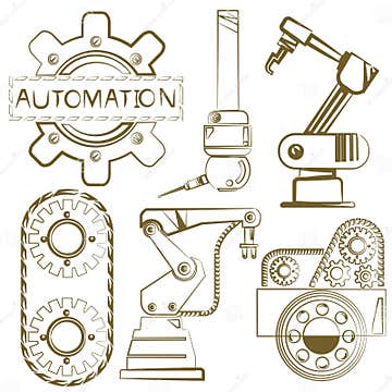 Robot, automation stock illustration. Illustration of brown - 40849168