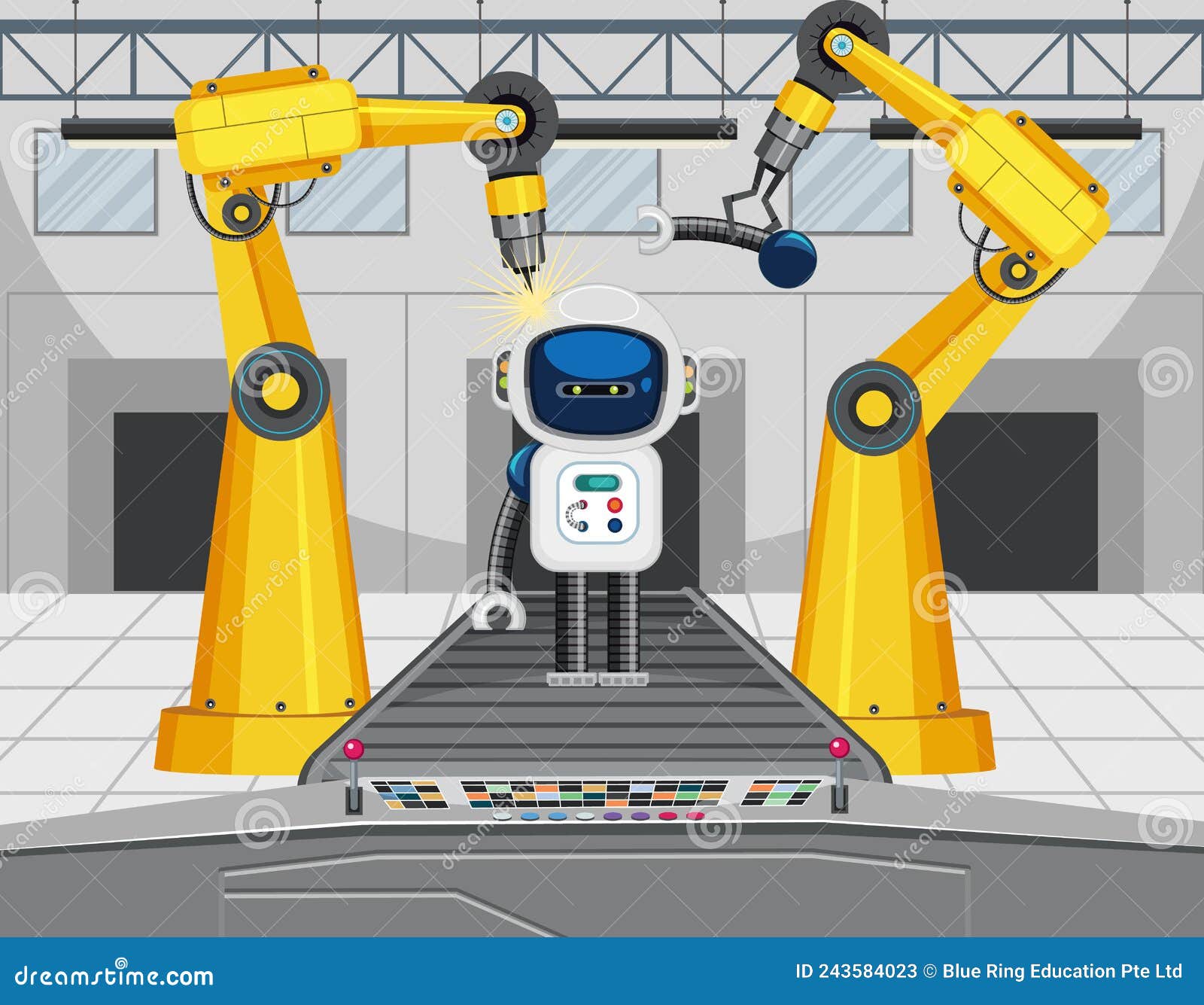 Robot Automation Industry Concept Stock Vector - Illustration of ...